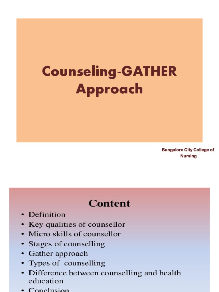 Counseling-GATHER Approach | PDF