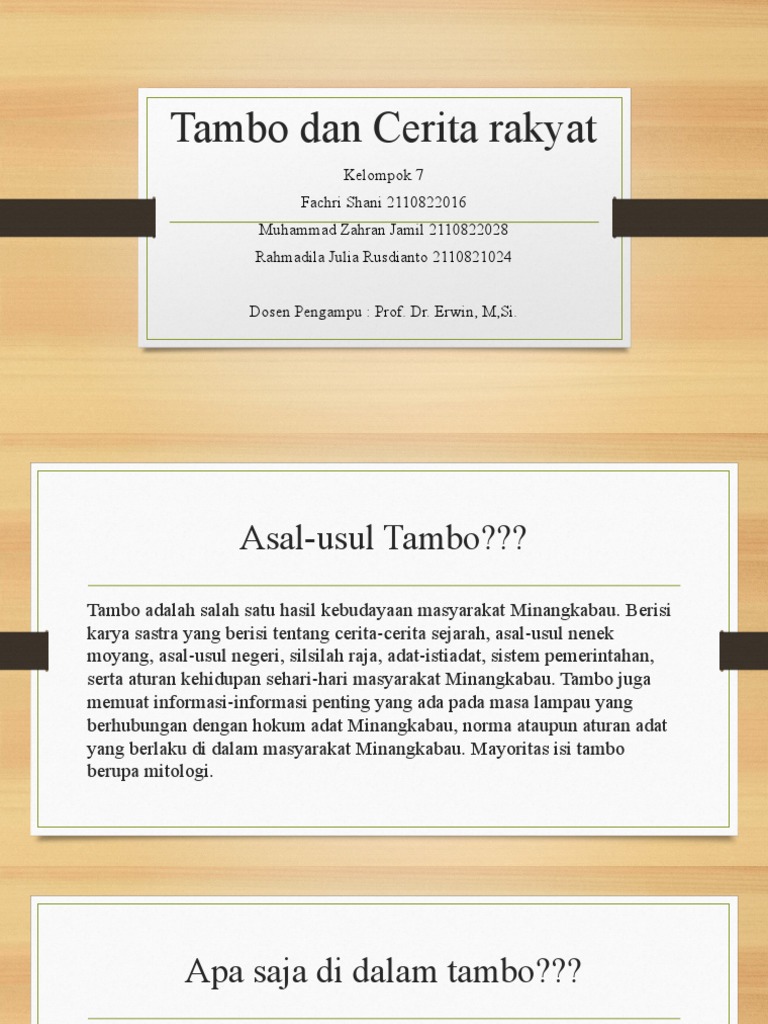 Tambo Dan Cerita Rakyat | PDF
