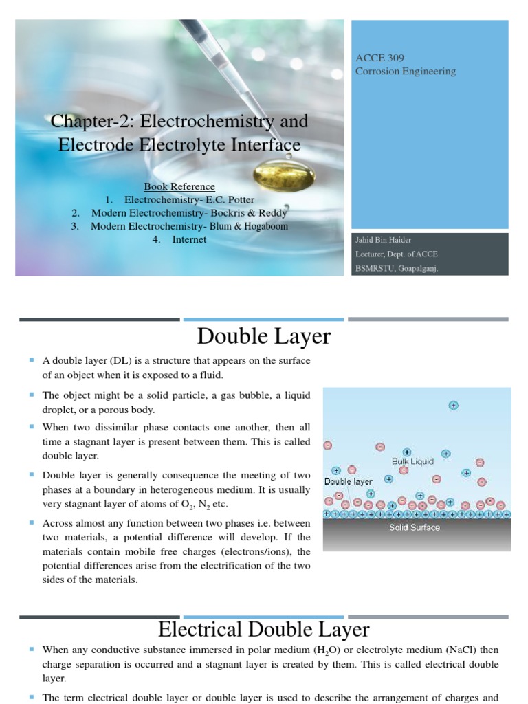 Electrochemistry and Electrode Electrolyte Interface | PDF | Redox | Chemical Reactions