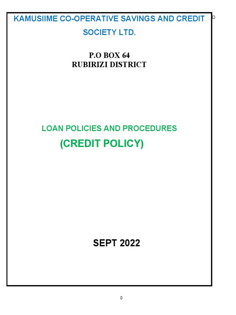 Credit Policy | PDF | Loans | Interest