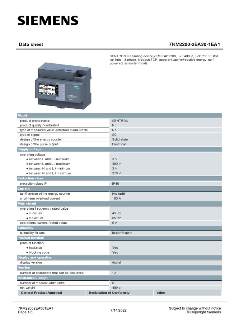 7KM22002EA301EA1 - Datasheet (PAC2200) | PDF | Electromagnetism ...