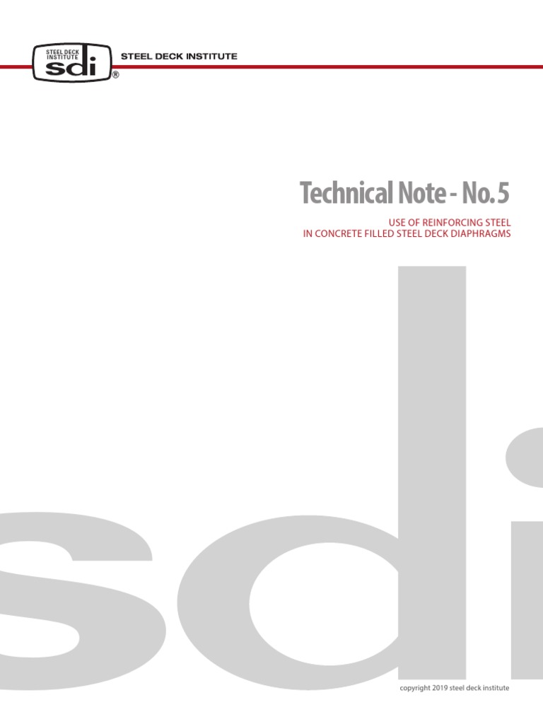SDI Technical Note No 5 | PDF | Concrete | Strength Of Materials