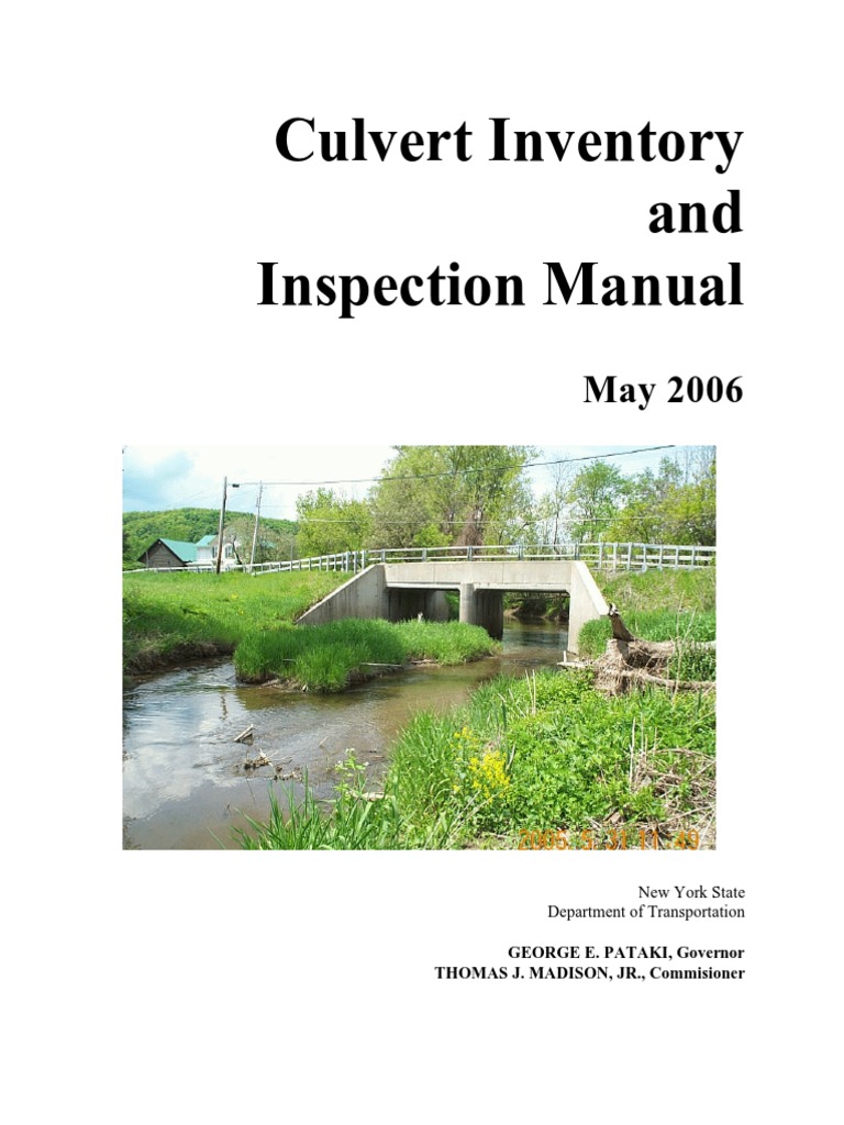 Culvert Inventory Inspection Manual | PDF | Concrete | Prestressed Concrete