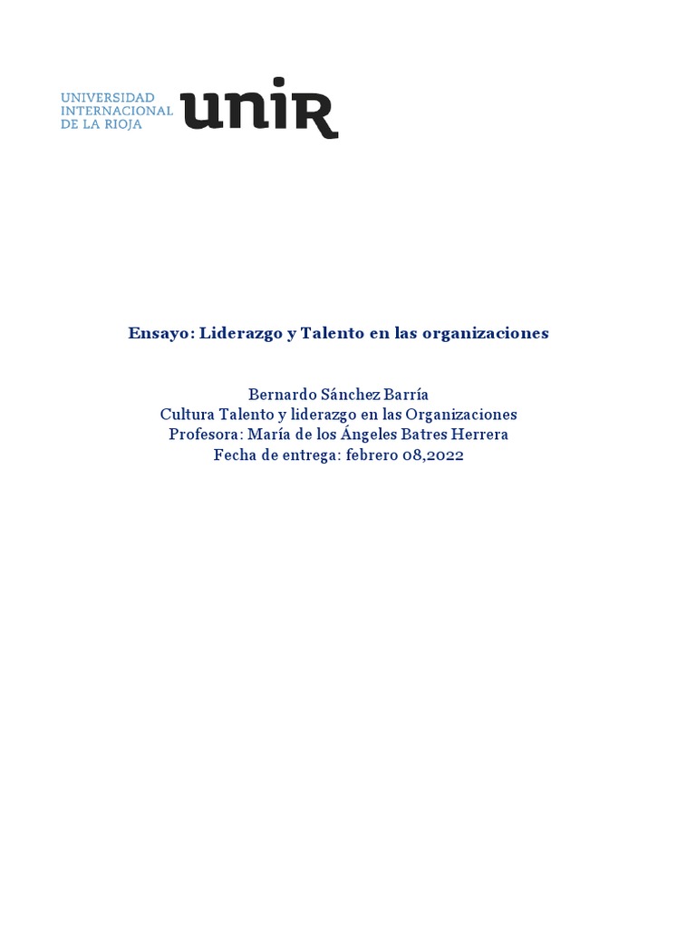 Liderazgo y Talento en La Organizaciones PDF | PDF | Liderazgo | Aprendizaje