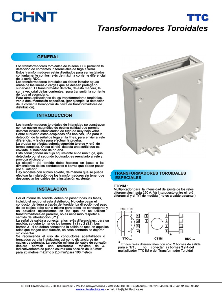 Instalación de Transformadores Toroidales | PDF | Transformador | Relé