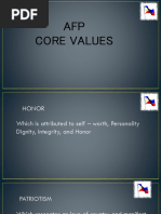 Afp Core Values & Military Courtesy and Discipline | PDF | Courage ...