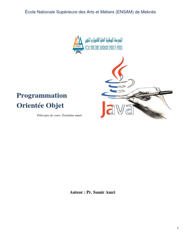 Cours POO 3A-ENSAM PDF | PDF | Java (Langage de programmation) | Machine virtuelle Java