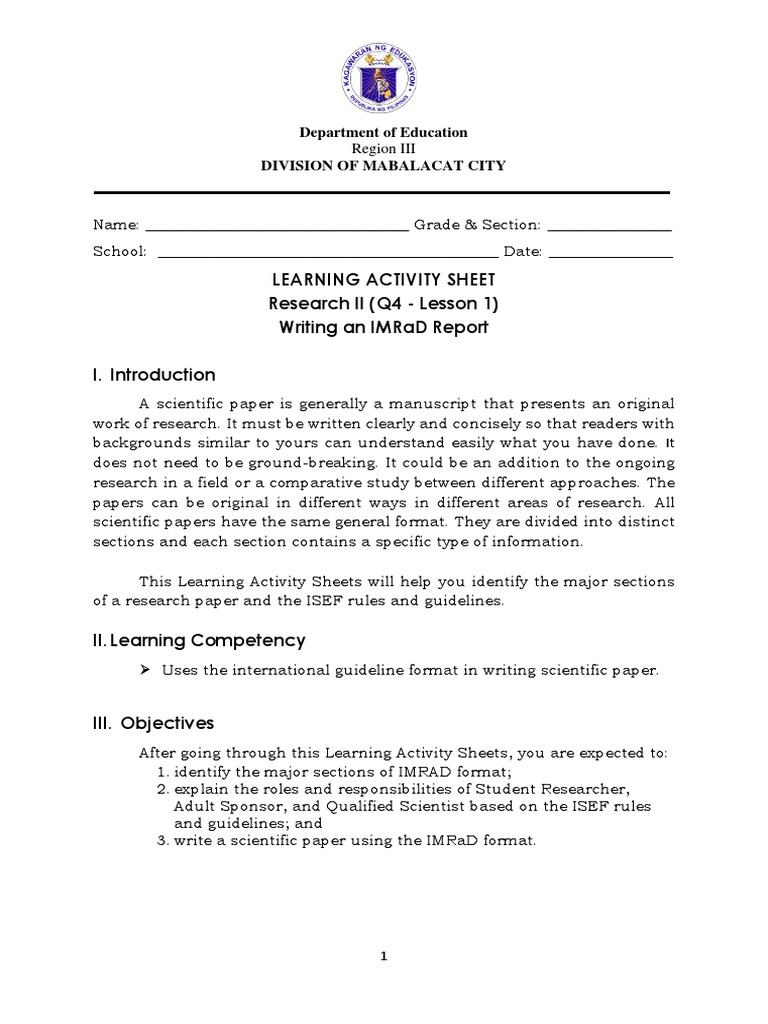 IMRaD Report Writing Guide | PDF | Photovoltaics | Abstract (Summary)