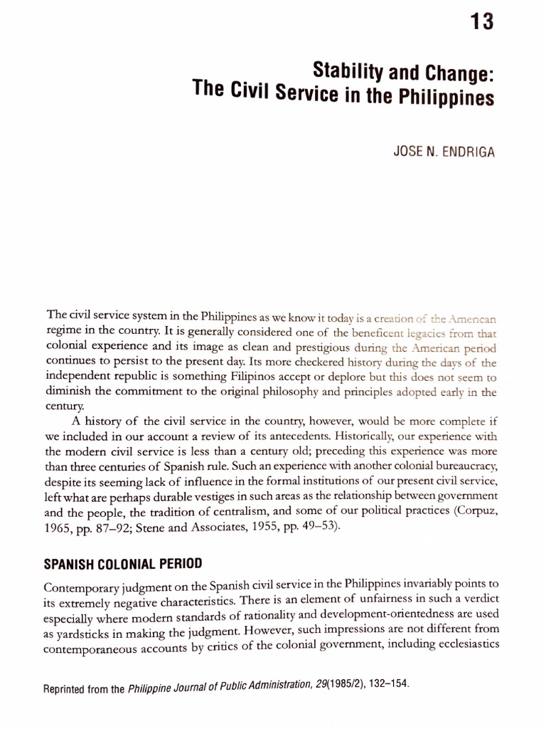 The Civil Service System in the Philippines: From Spanish Colonial Rule ...