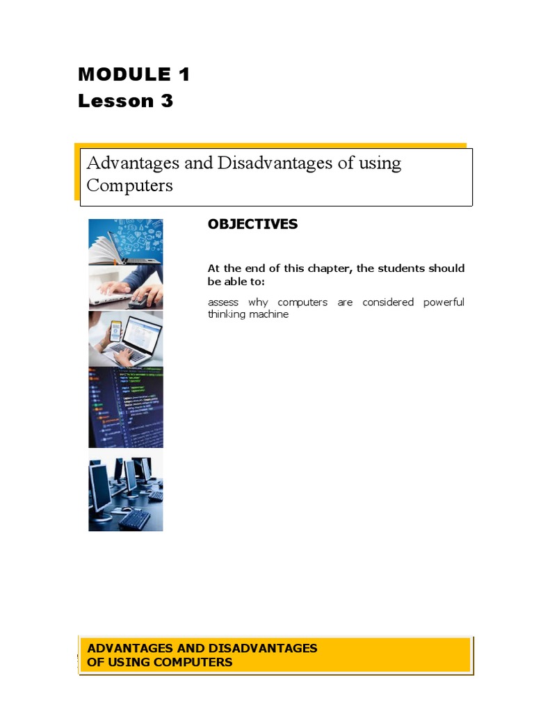 Advantages and Disadvantages of Computers | PDF | Information ...