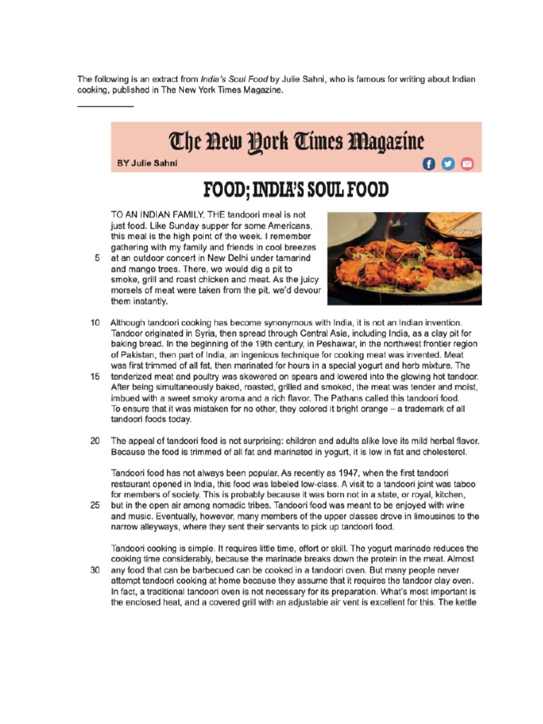 Indias-Soul-Food PAST PAPER | PDF