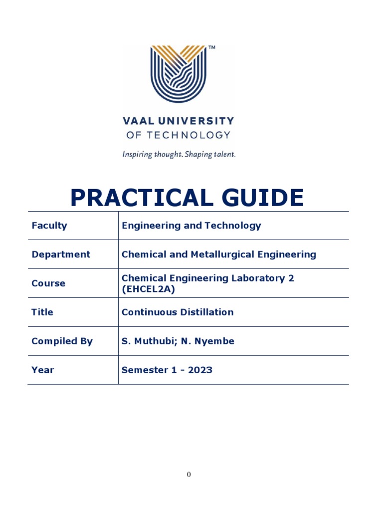 Continuous Distillation Practical Guide - 2022 PDF | PDF | Distillation ...