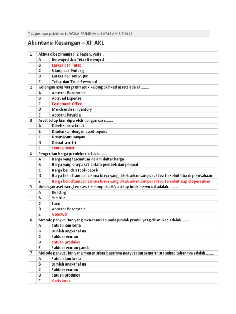 Akuntansi Keuangan XII AKL | PDF