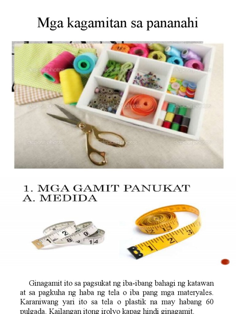 Mga Kagamitan Sa Pananahi | PDF