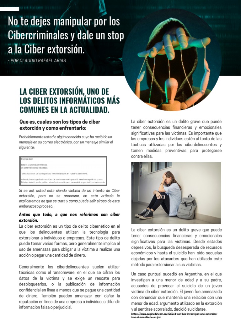 Ciber Extorsion | PDF | Cibercrimen | Secuestro de datos
