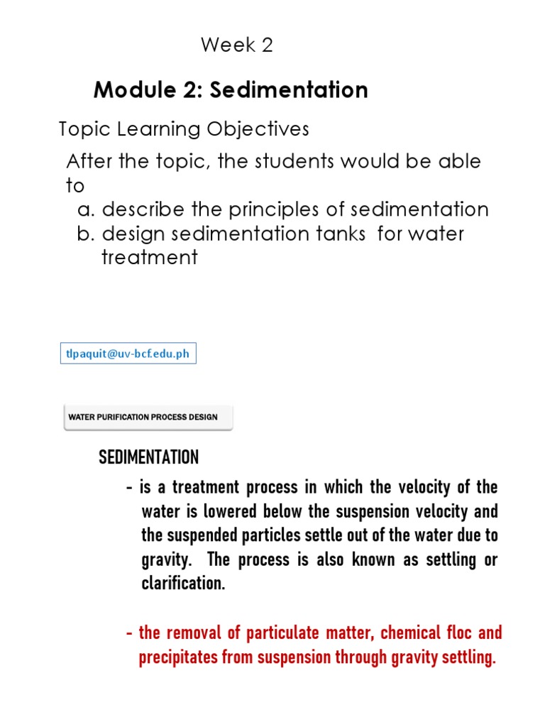 Lecture Notes - Sedimentation Tank | PDF | Water Purification | Hydrology