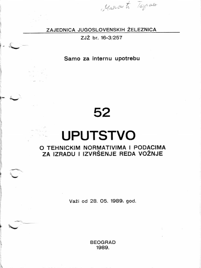 52 Uputstvo: Samo Za Internu Upotrebu | PDF