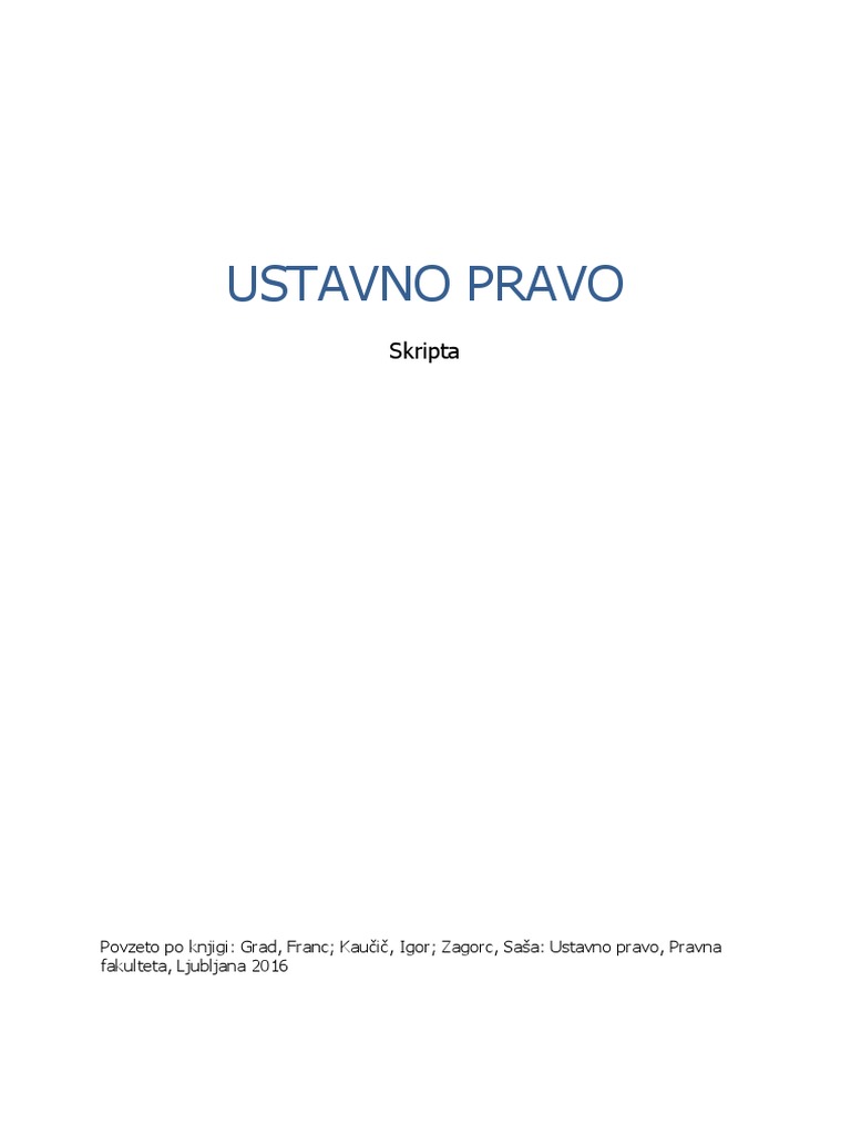 Ustavno Pravo: Skripta | PDF