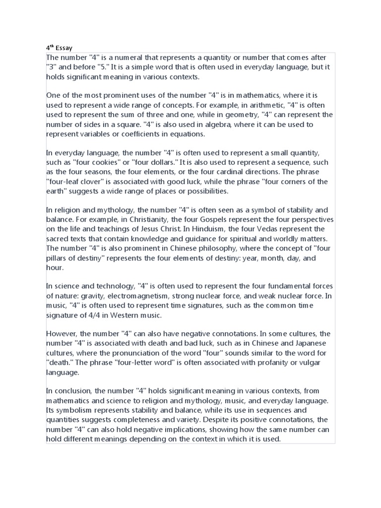 4th Essay | PDF | Philosophy