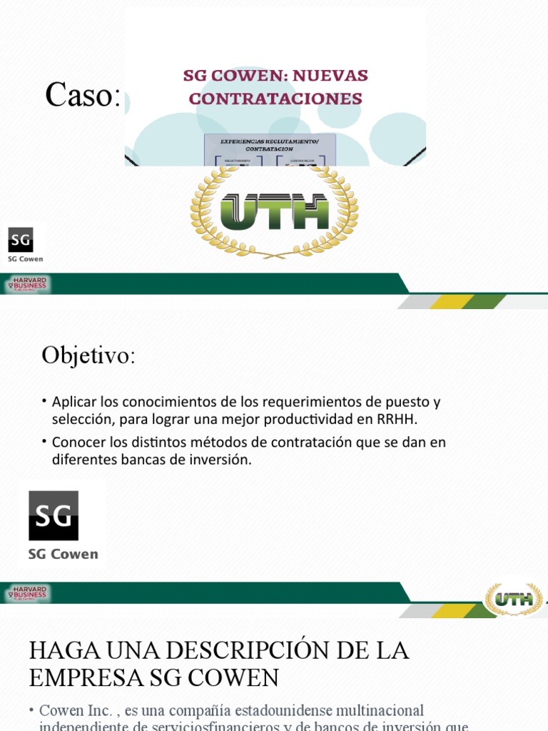 Caso SG Cowen | PDF | Gestión de recursos humanos | Reclutamiento