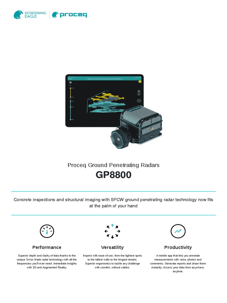 SF Proceq gp8800 Ultraportable Concrete GPR Radar | PDF | Ios | Computing
