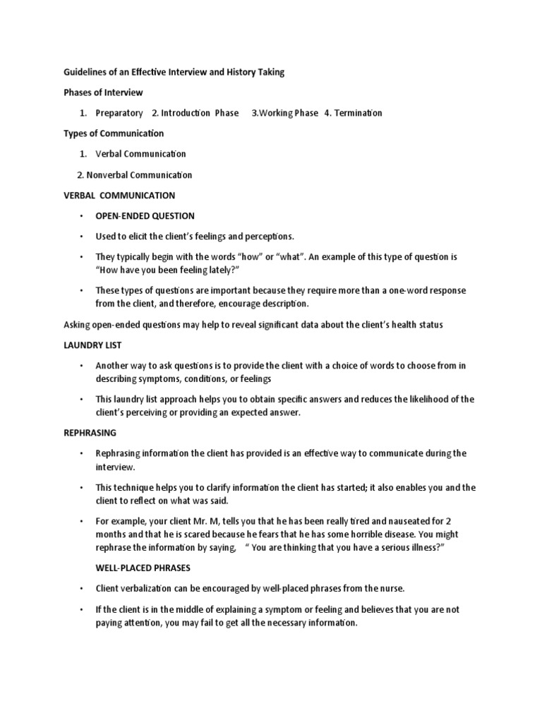 Effective Interview Techniques Guide | PDF | Communication | Nonverbal ...