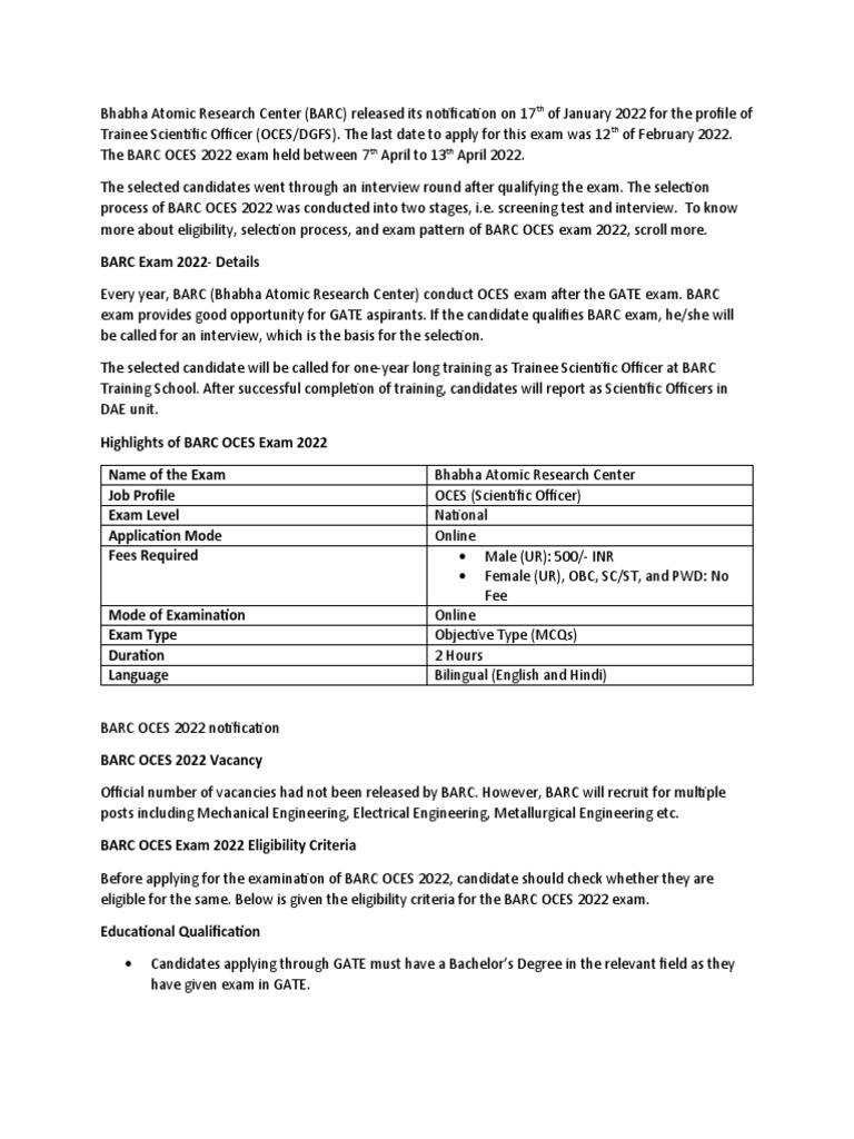 Bhabha Atomic Research Center | PDF