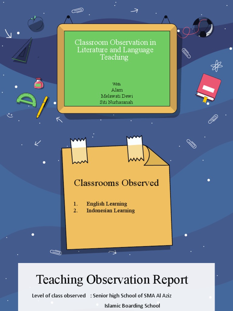 Classroom Observation Report | PDF | Teachers | Learning