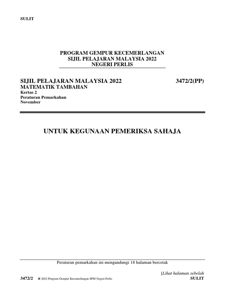 2022 Perlis Add - Maths K2 Jawapan PDF | PDF | Metode & Bahan Ajar