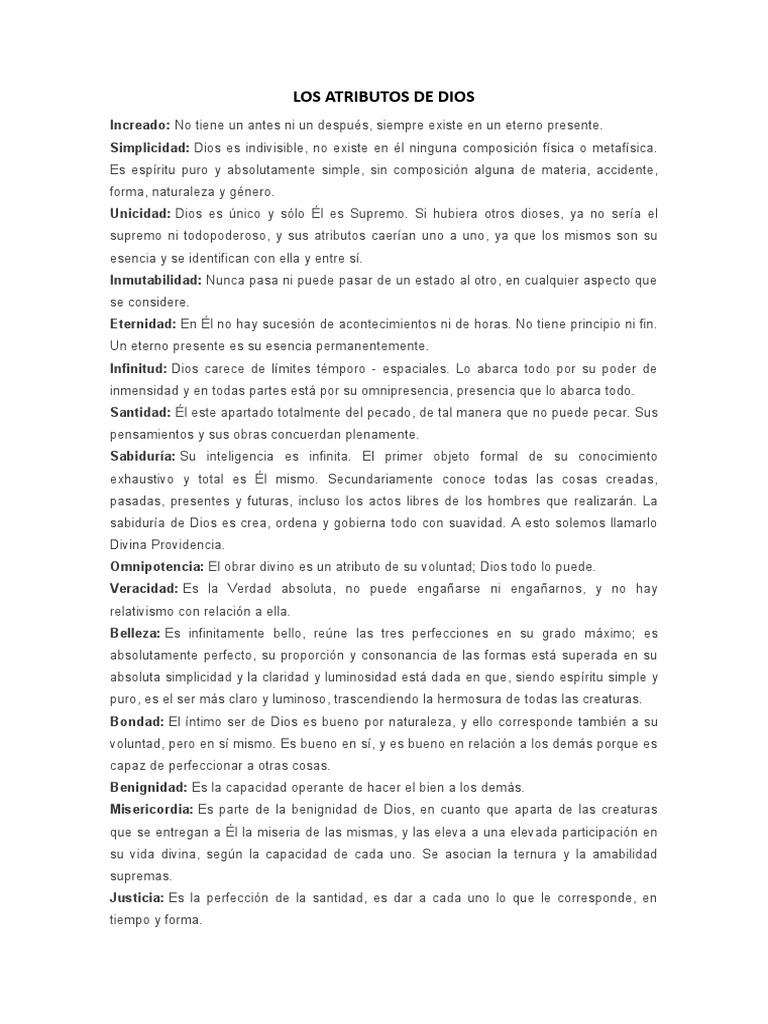 Los Atributos de Dios | PDF | Dios | Verdad