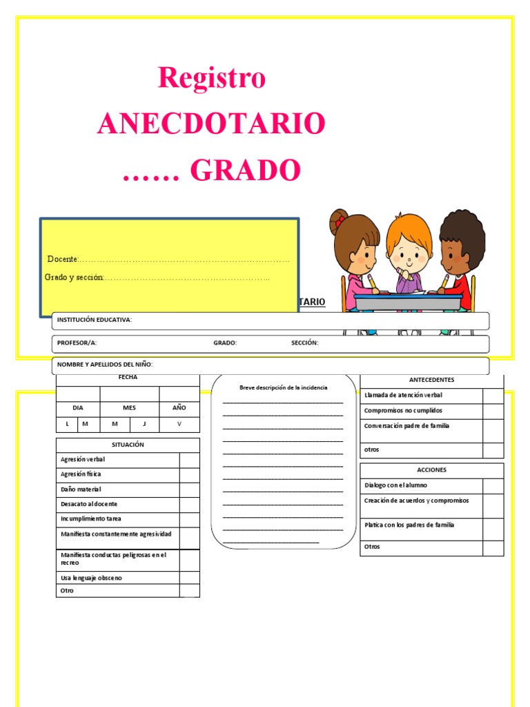 Anecdotario Primaria Modelo 1 2023 | PDF