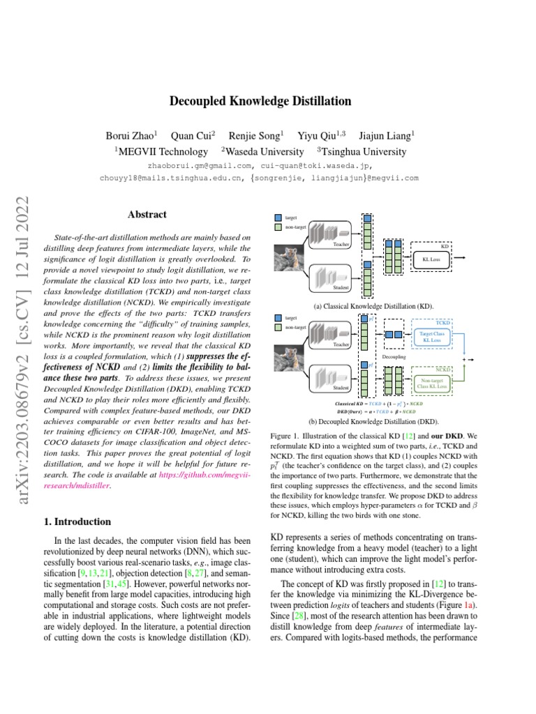 Decoupled Knowledge Distillation | Download Free PDF | Applied Mathematics | Cognition