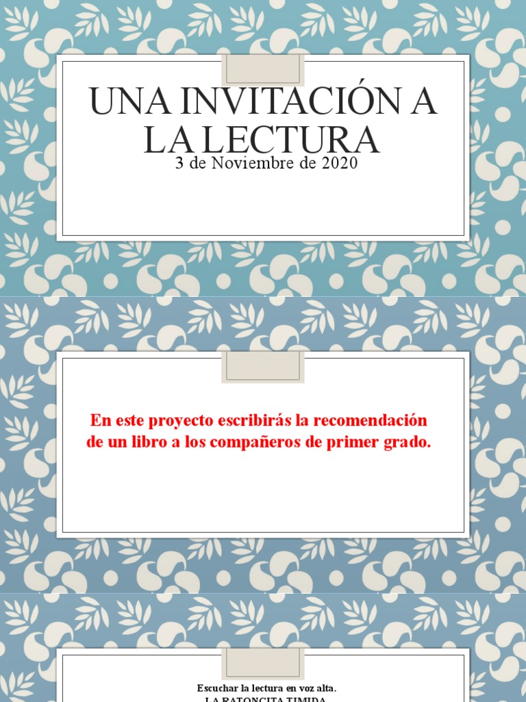 Una Invitación A La Lectura | PDF