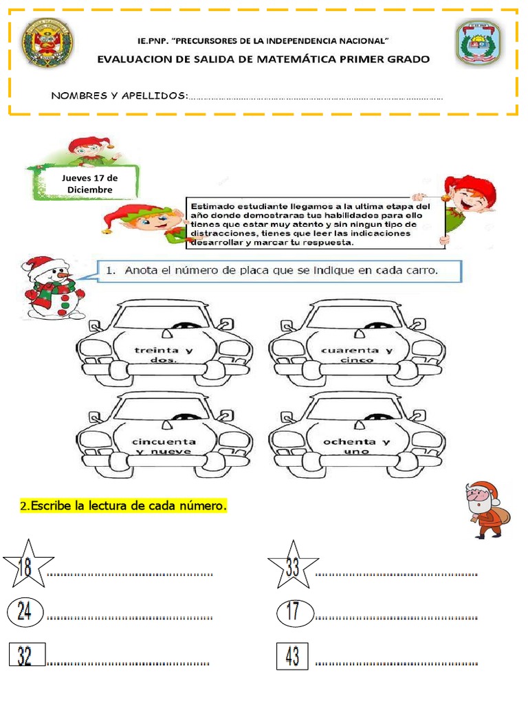 Evaluacion de Matematica 2,3 | PDF