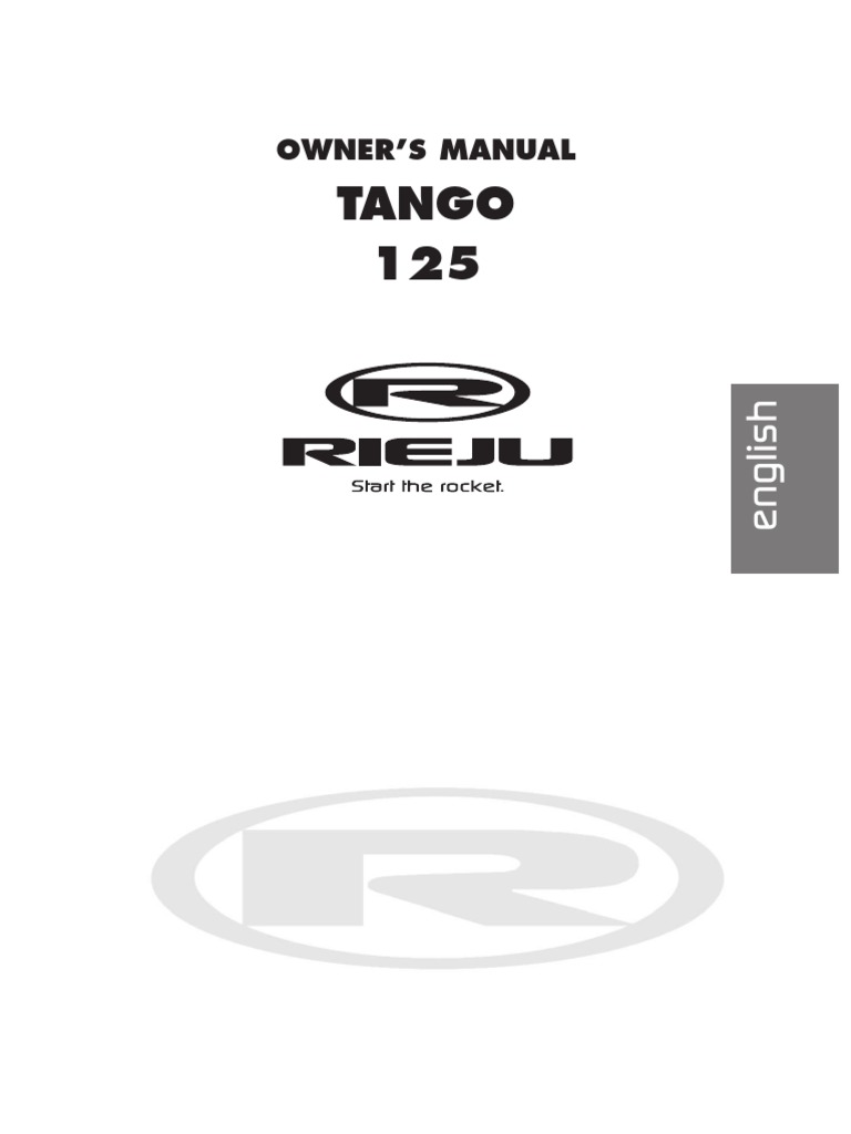 Tango 125 Owner Manual | PDF | Clutch | Vehicle Technology