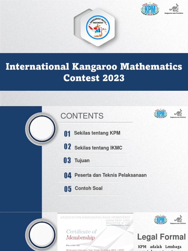 International Kangaroo Mathematics Contest 2023 | PDF