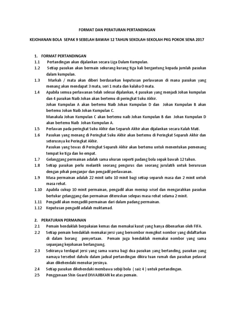 Format Dan Peraturan Pertandingan | PDF