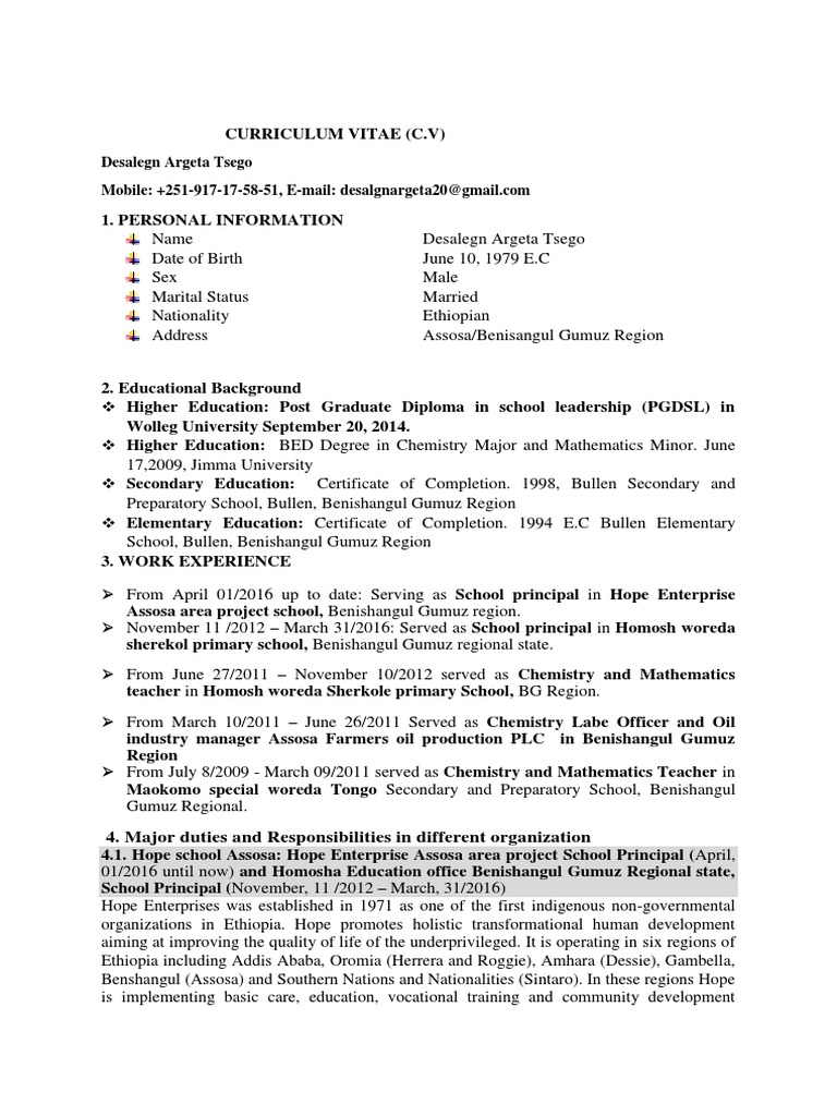 CV 2023 | PDF | Teachers | Schools