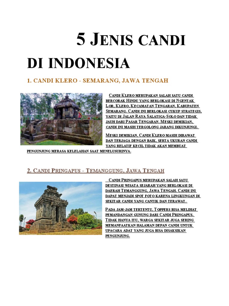 5 Jenis Candi Di Indonesia | PDF