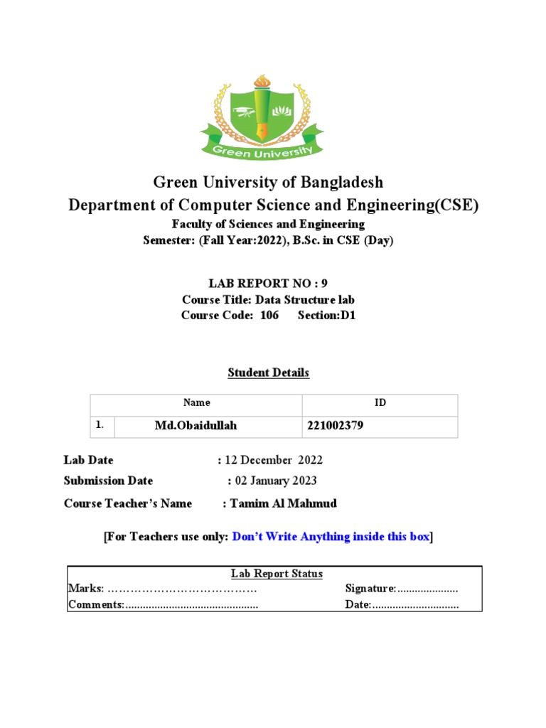 Cse Lab 9 | PDF