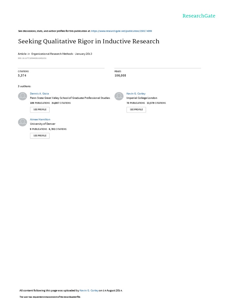 Seeking Qualitative Rigor in Inductive Research | PDF | Qualitative ...
