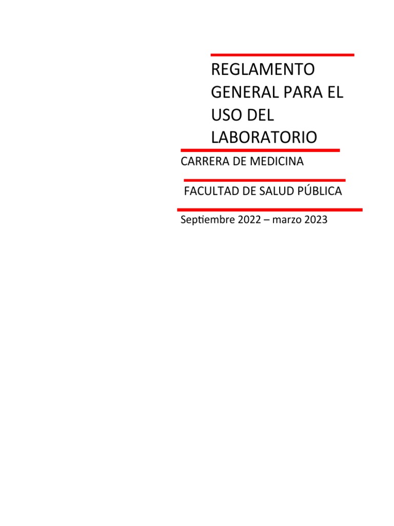 Reglamento General para Uso de Laboratorio | PDF | Laboratorios | Medicina