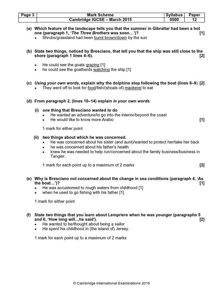 IGCSE 0500/12 Mark Scheme Analysis | PDF | Foreign Language Studies
