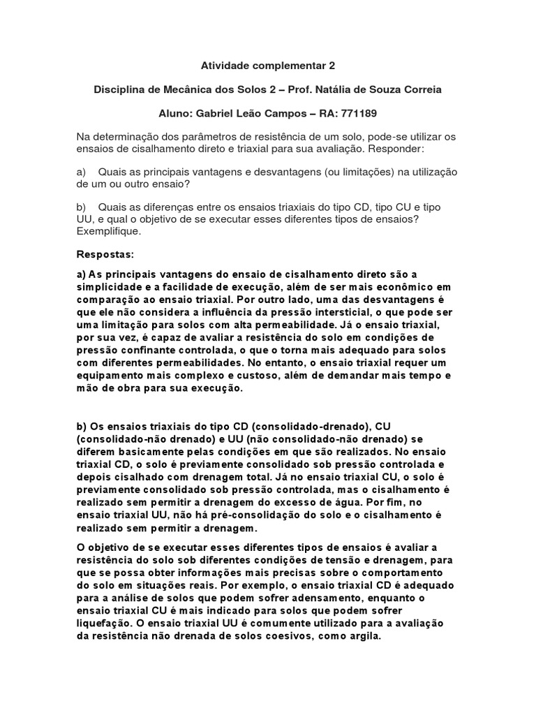 Atividade Complementar 2 - Gabriel Leão - RA 771189 | PDF