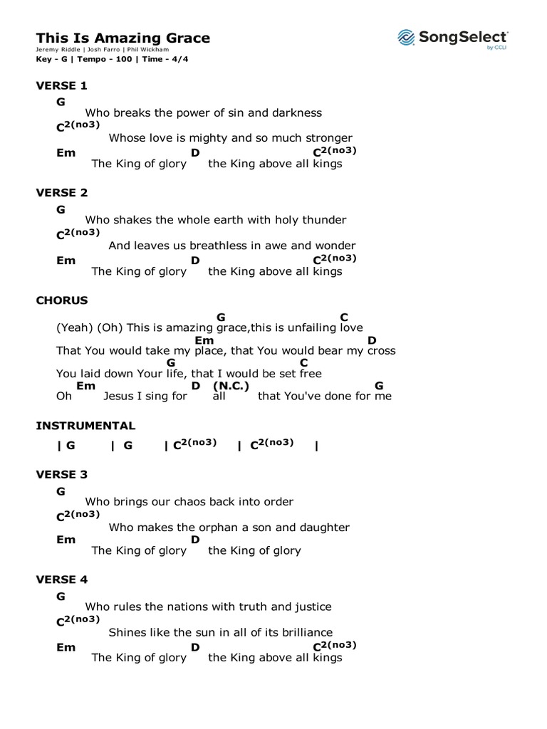 This Is Amazing Grace G | PDF