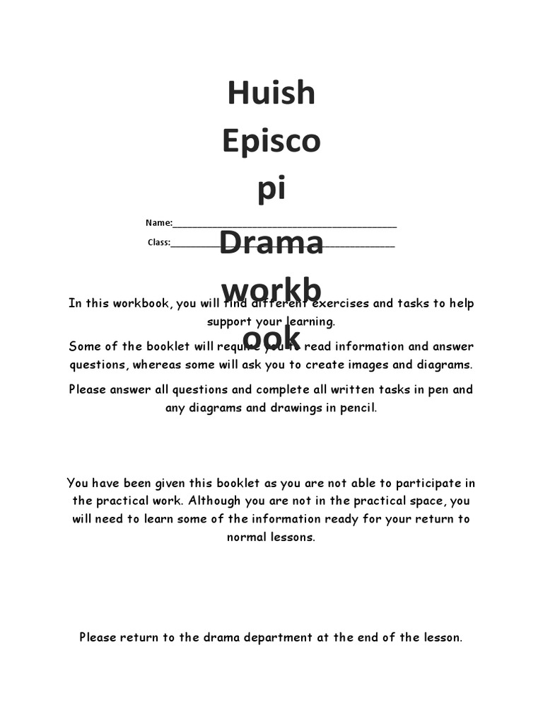 KS3 Drama Skills Workbook | PDF | Stress (Linguistics) | Linguistics