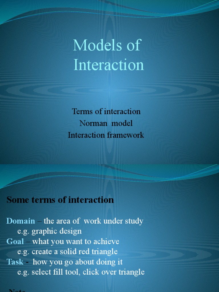 Models of Interaction | PDF | System | User Interface
