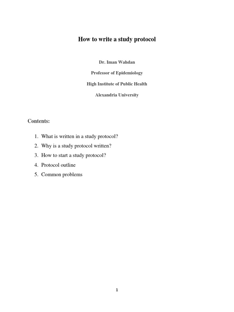 How To Write A Protocol | PDF | Sampling (Statistics) | Data Analysis
