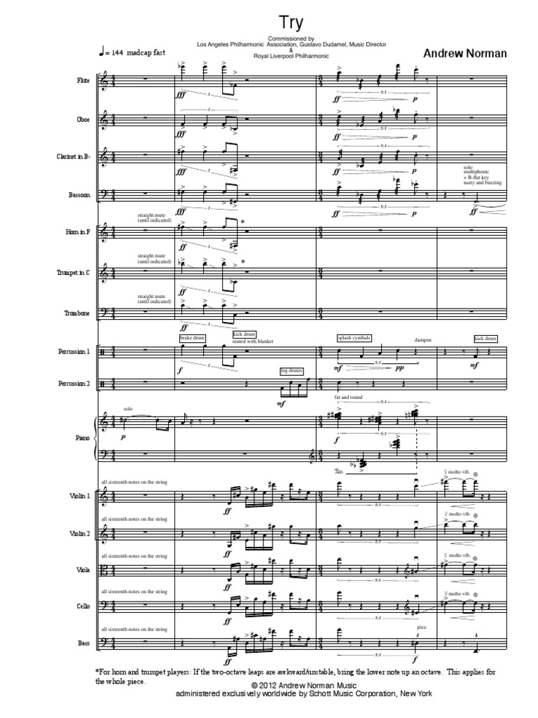 Andrew Norman - Try | PDF | Music Technology | Music Production