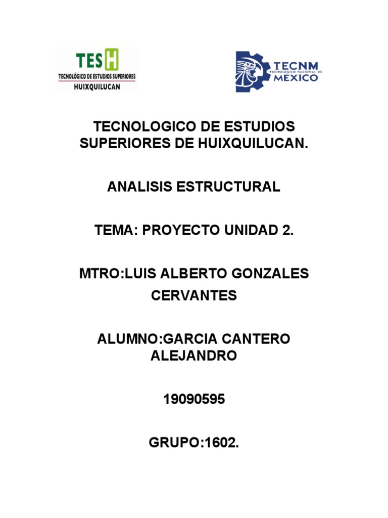 Proyecto Unidad II Garcia Cantero Alejandro AE. | PDF | Ingeniero civil ...